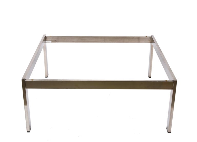 Gae Aulenti Midcentury Squared Steel "Tau" Coffee Table for La ...