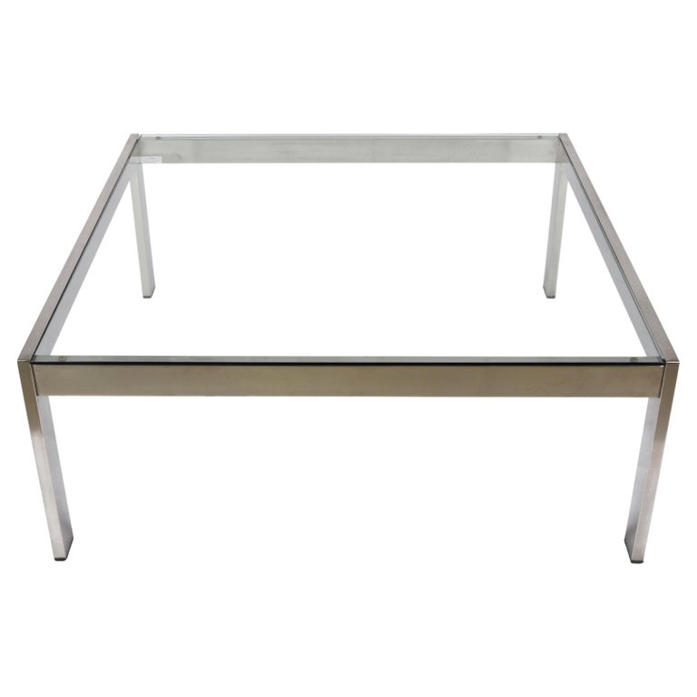 Gae Aulenti Midcentury Squared Steel "Tau" Coffee Table for La ...