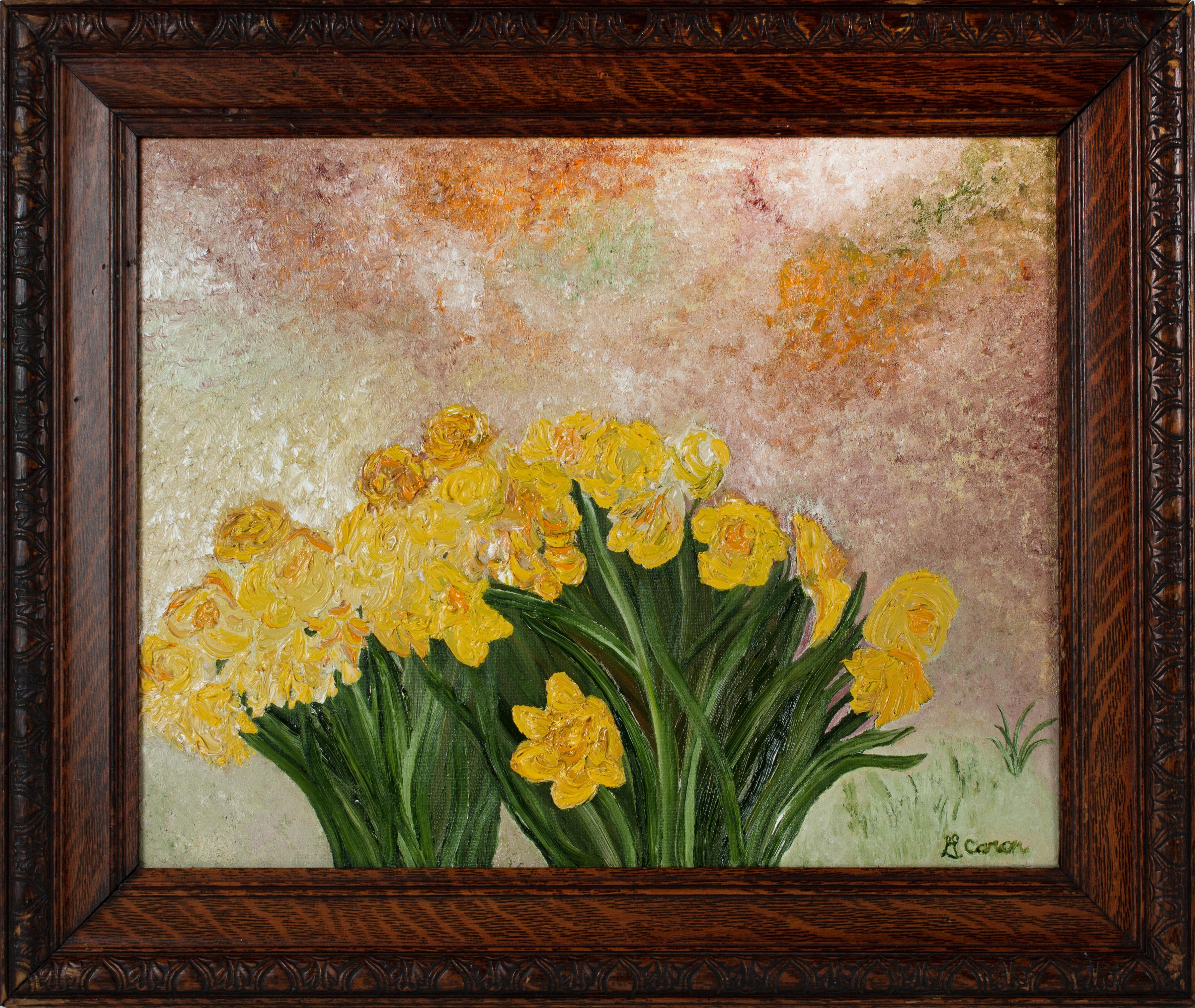 Gaétan Caron - California Poppy, Colorful Gouache on Paper with Orange ...