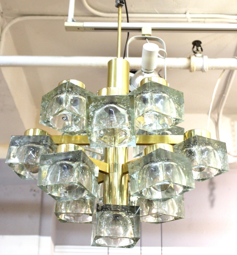 Gaetano Sciolari for Lightolier Italian Modern Frosted Glass Cube ...