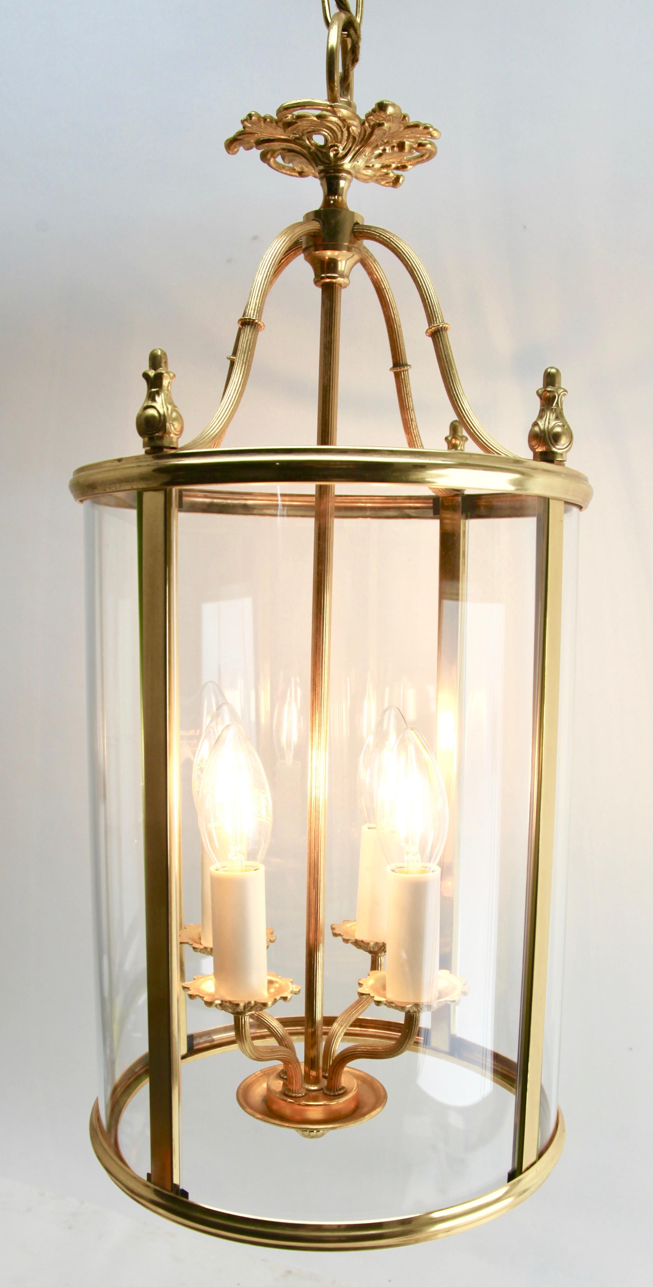 Gaetano Sciolari Italian Gilt Brass and Glass Lantern Empire Style ...