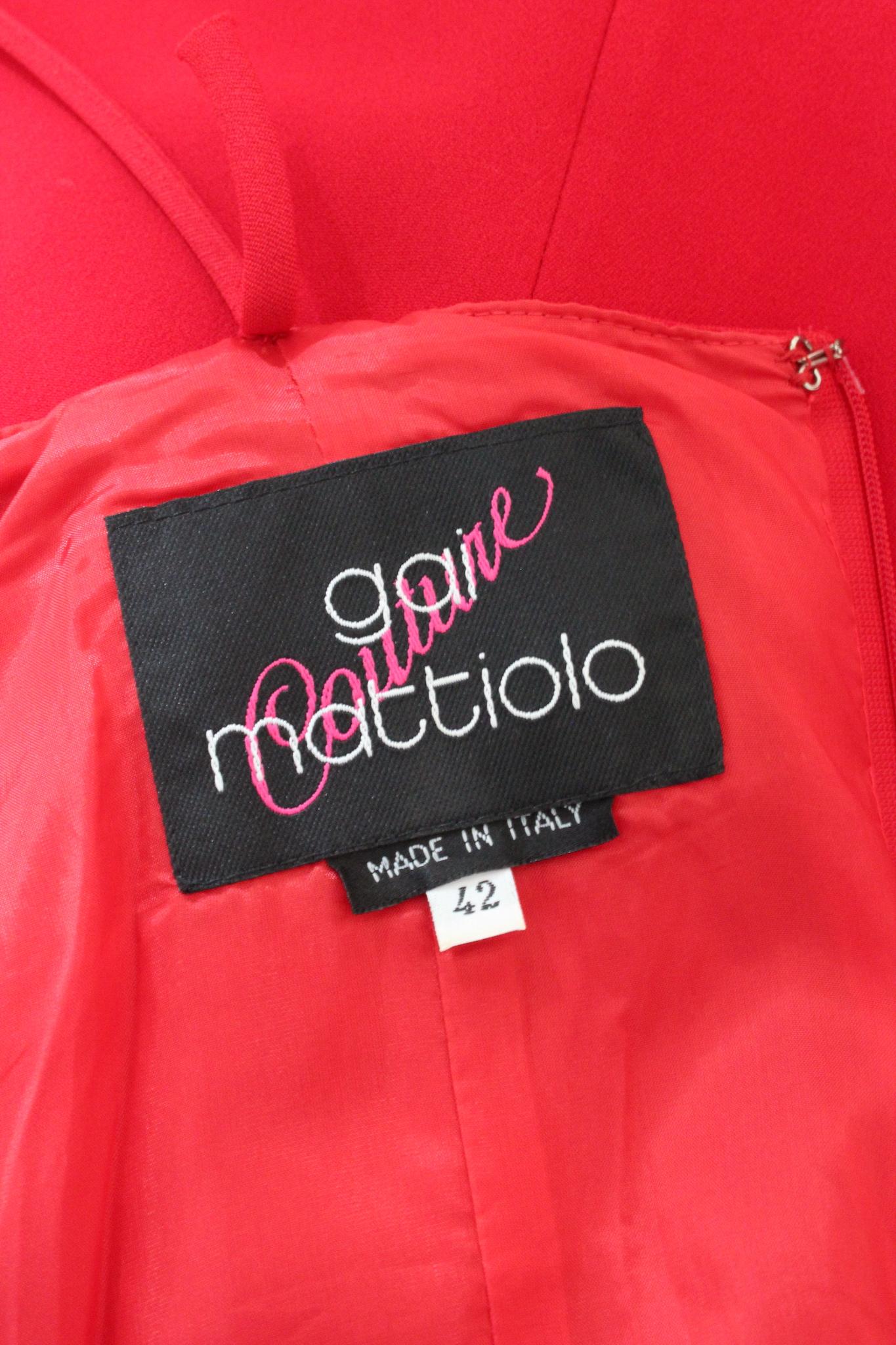 Gai Mattiolo Red Lace Vintage Evening Dress 2000s For Sale at 1stDibs