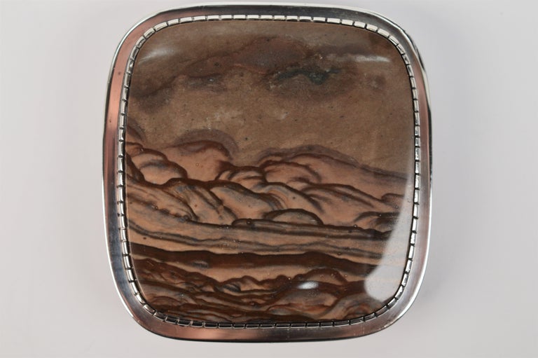 Gail Bird Yazzie Johnson Agate Sterling Silver Belt Buckle at 1stDibs