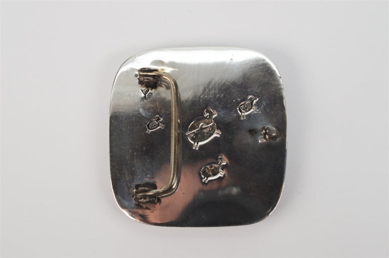 Gail Bird Yazzie Johnson Agate Sterling Silver Belt Buckle at 1stDibs