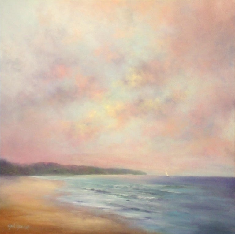 Gail Greene - Crimson's Edge III: Waves at Daybreak, Oil Painting For ...