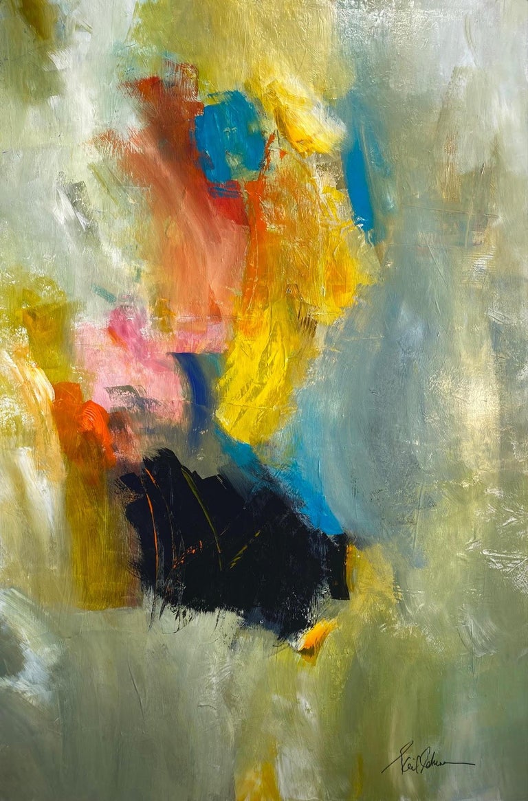 Gail Lehman - ‘Untitled’Colorful Abstract Contemporary Painting Mixed ...