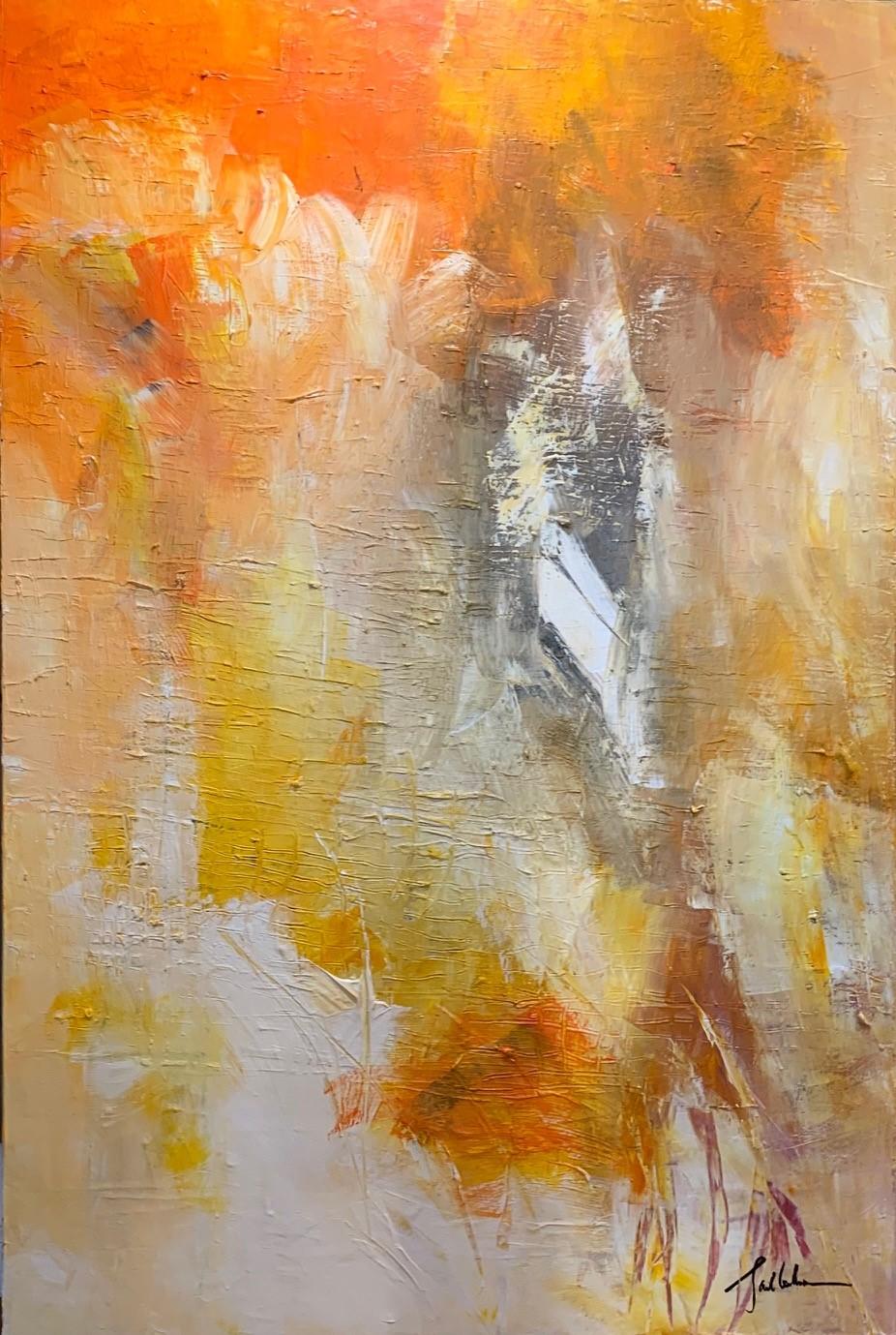 Gail Lehman - Orange Yellow White Original Contemporary Abstract By ...