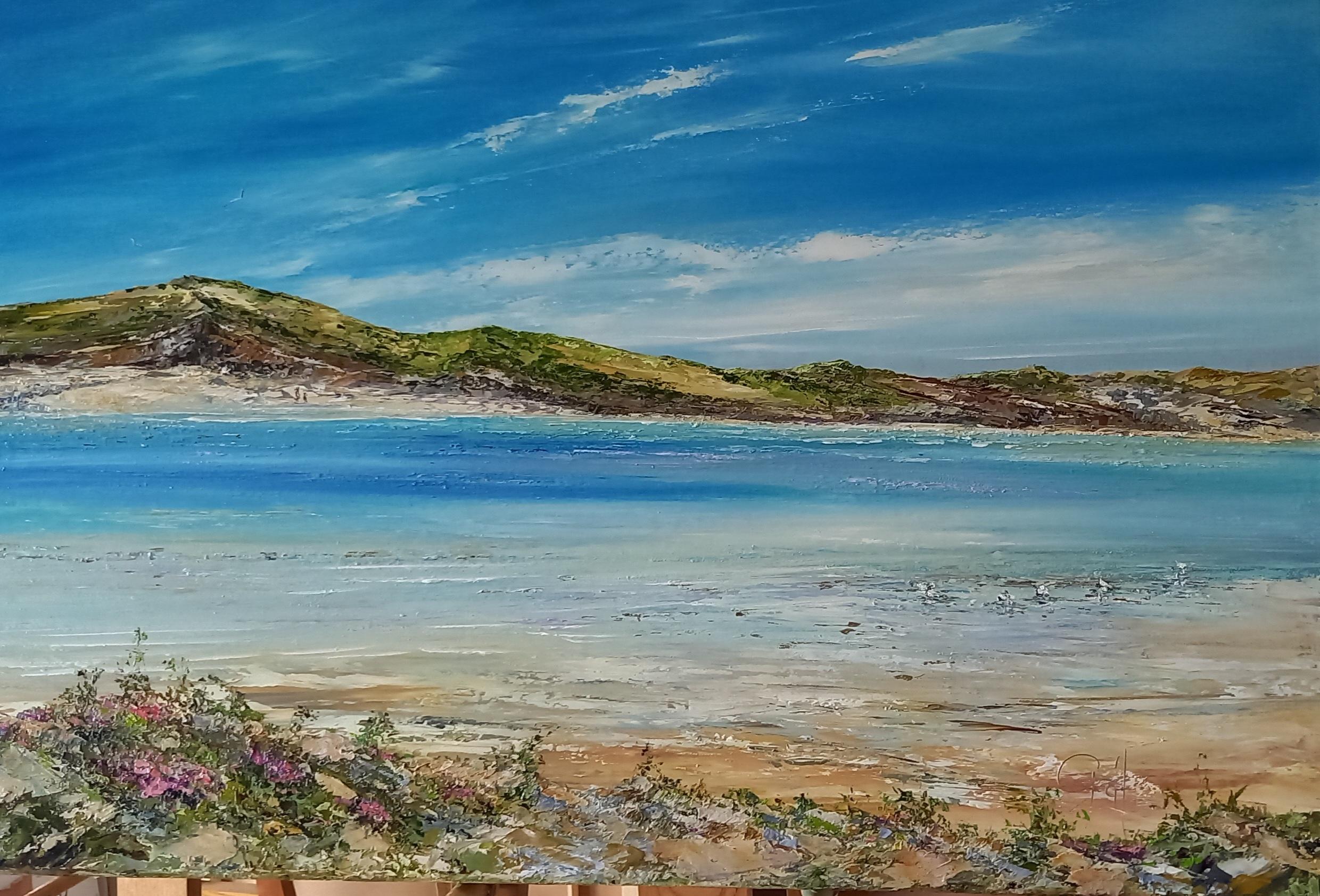 Gail Morris - Over the Camel Estuary to Padstow- beach seascape ...