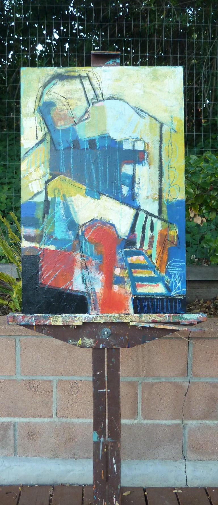 Gail Ragains - Sitting Figure #8, Abstract Painting For Sale at 1stDibs