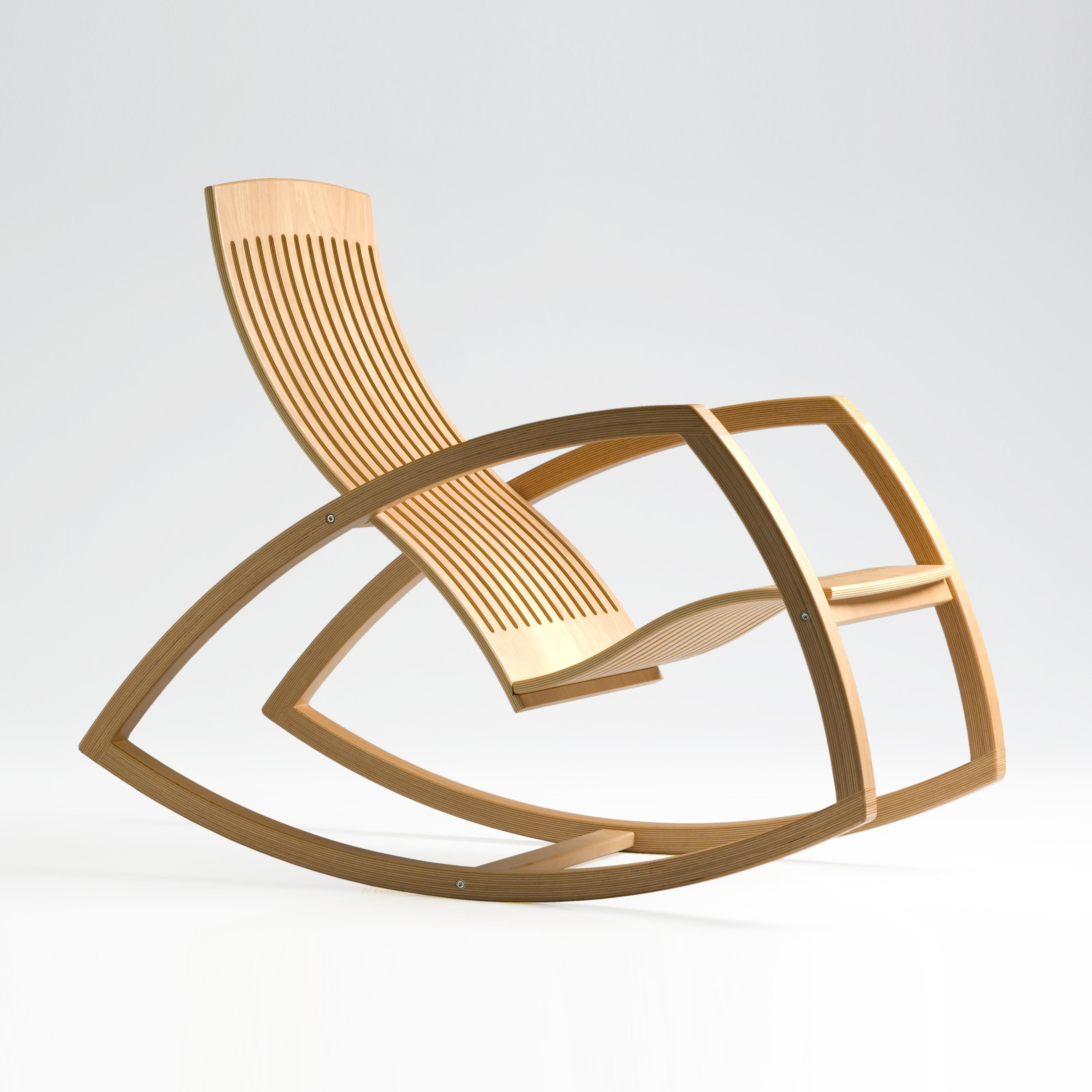 Gaivota Beech Rocking Chair by Objekto For Sale at 1stDibs