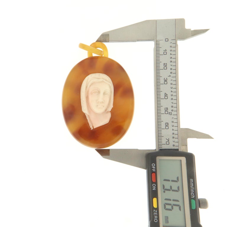 Galalith Coral Pendant Necklace For Sale at 1stDibs