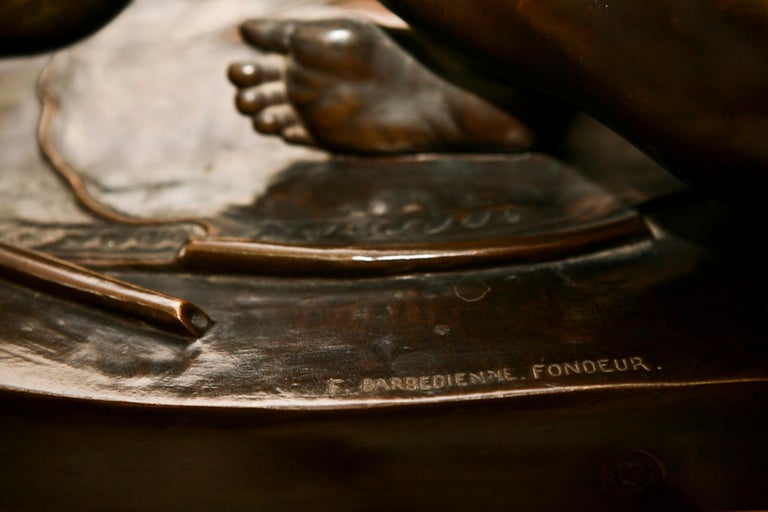 "Galata Morente" Sculpture in Bronze and Marble F. Barbedienne Fonduer ...