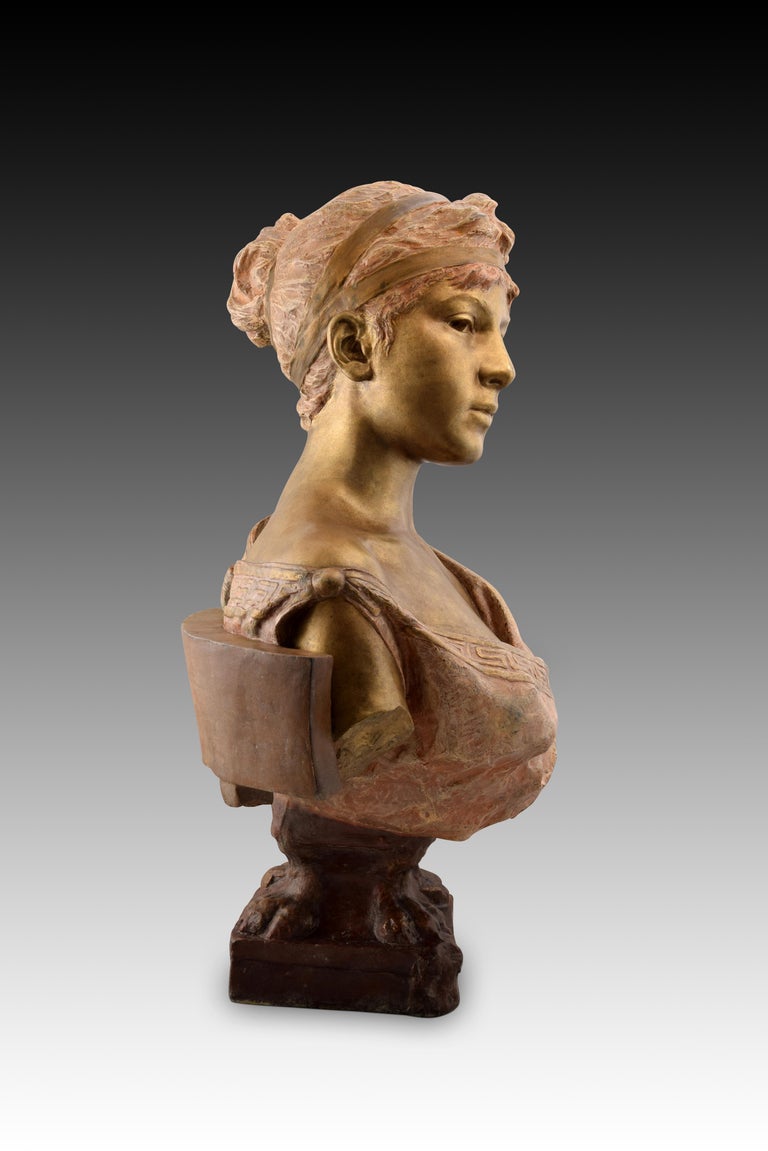 Galatea, Female Bust, Polychrome Bronze, Af Villanis, Emmanuel, '1858 ...