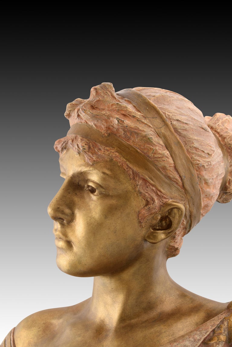 Galatea, Female Bust, Polychrome Bronze, Af Villanis, Emmanuel, '1858 ...