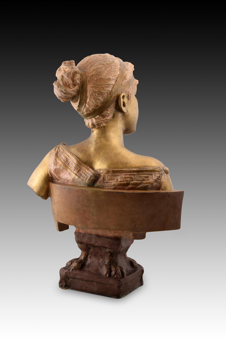 Galatea, Female Bust, Polychrome Bronze, Af Villanis, Emmanuel, '1858 ...