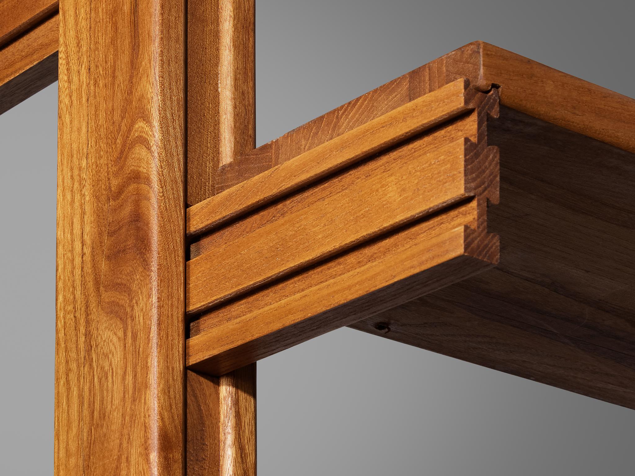 Galerie L'Orme Modular Wall Unit in Solid Elm For Sale at 1stDibs