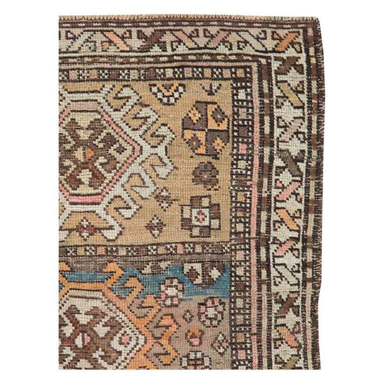 Early 20th Century Handmade Persian Kurd Throw Rug For Sale at 1stDibs