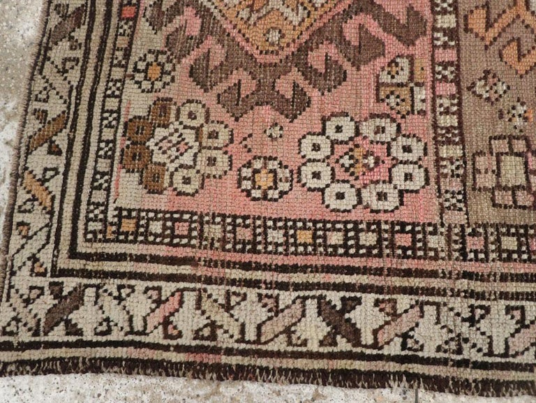 Early 20th Century Handmade Persian Kurd Throw Rug For Sale at 1stDibs