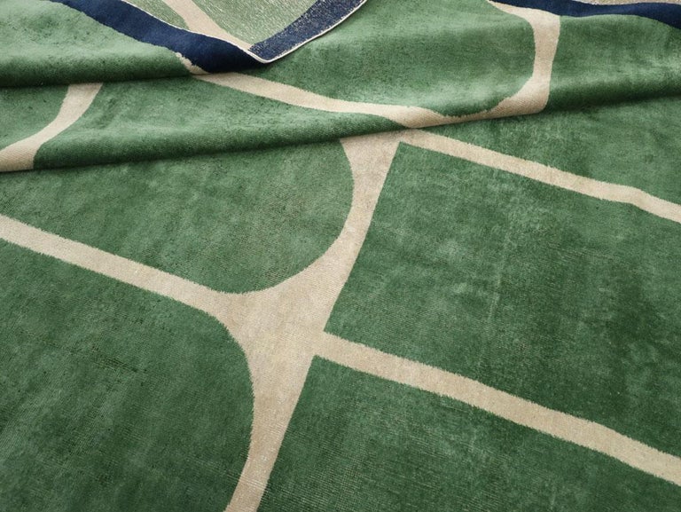 Mid-20th Century Turkish Art Deco Style Room Size Rug For Sale at 1stDibs