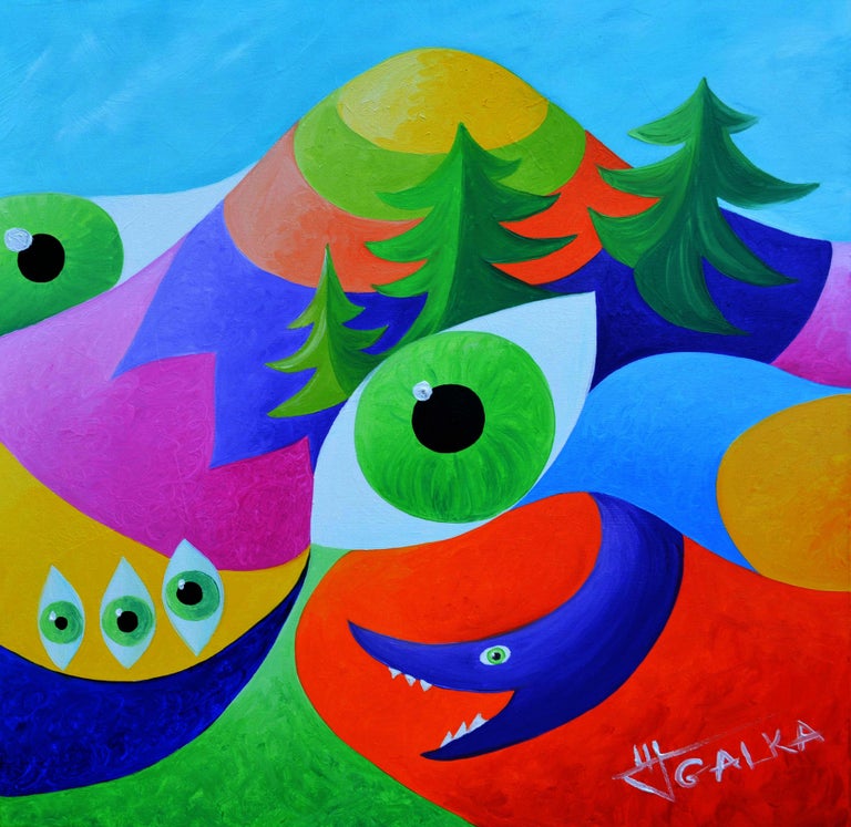 GALKA - French Contemporary Art by Galka - Green Eyes For Sale at 1stDibs