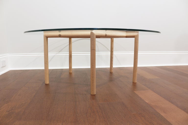 Gallagher Glass Coffee Table Oak For Sale at 1stDibs