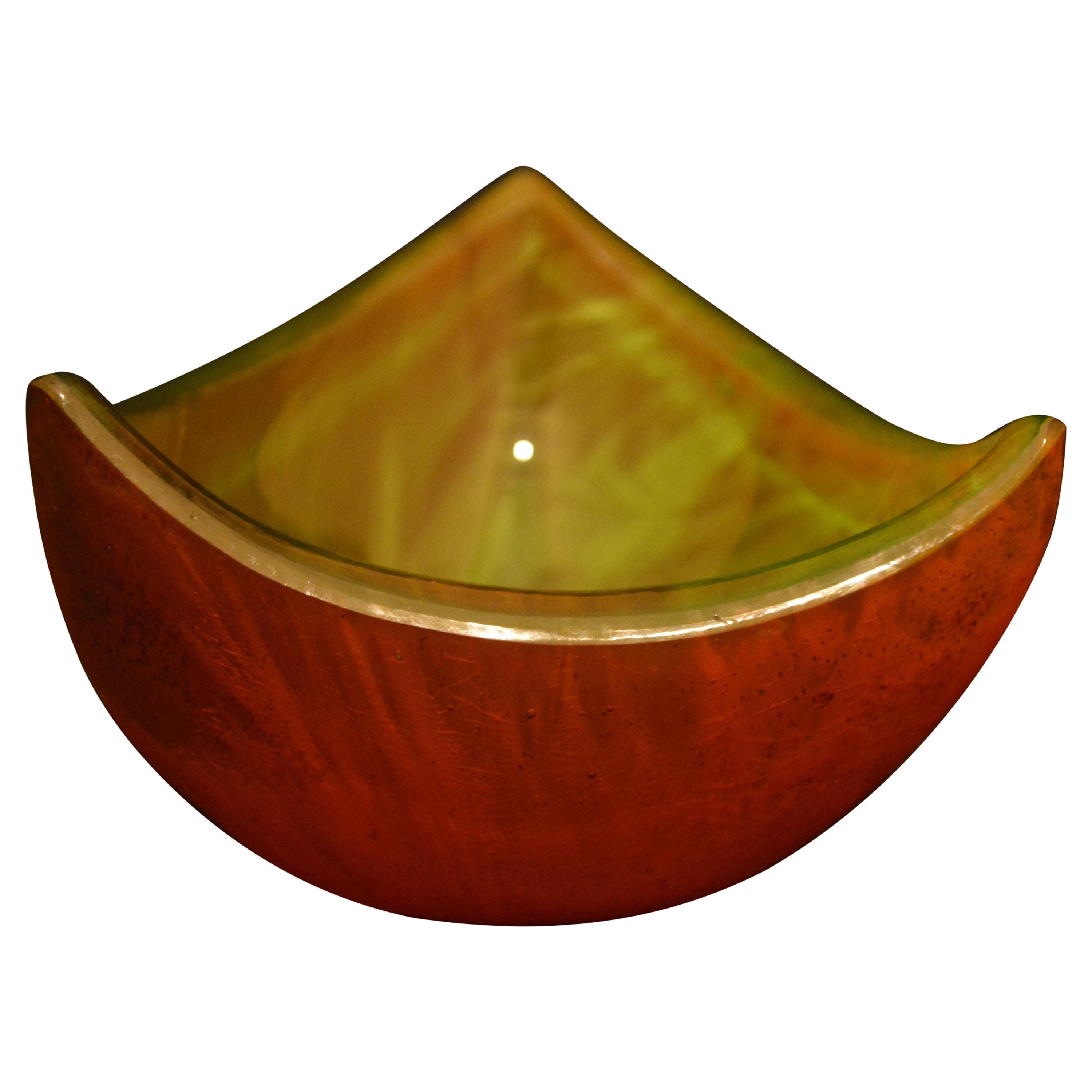 Gallè Artistic Overlay Red and Green Glass Hard Stones Imitation Cup ...