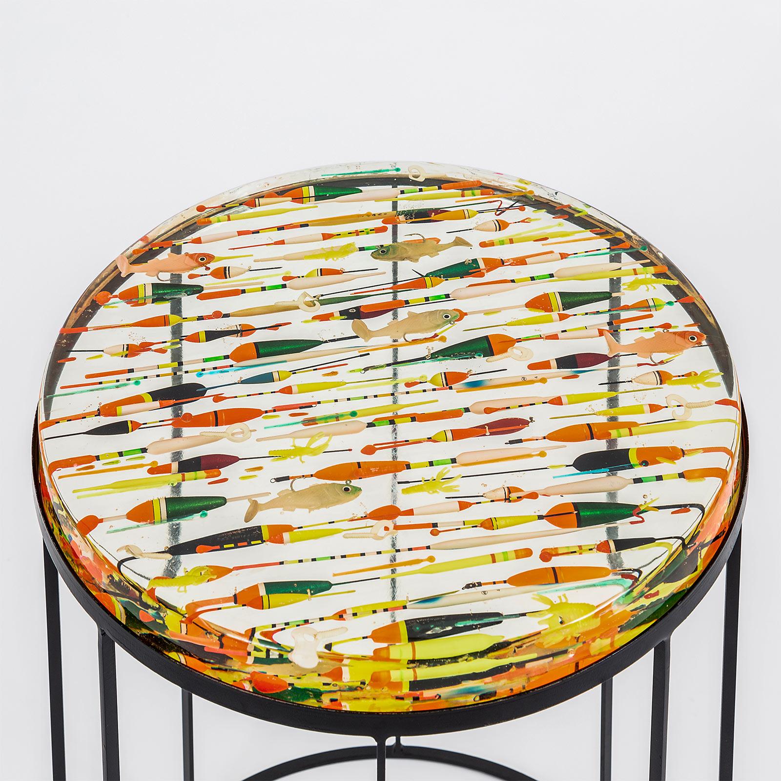 Galleggianti Side Table in Multi-Color Resin and Metal by Emanuela ...