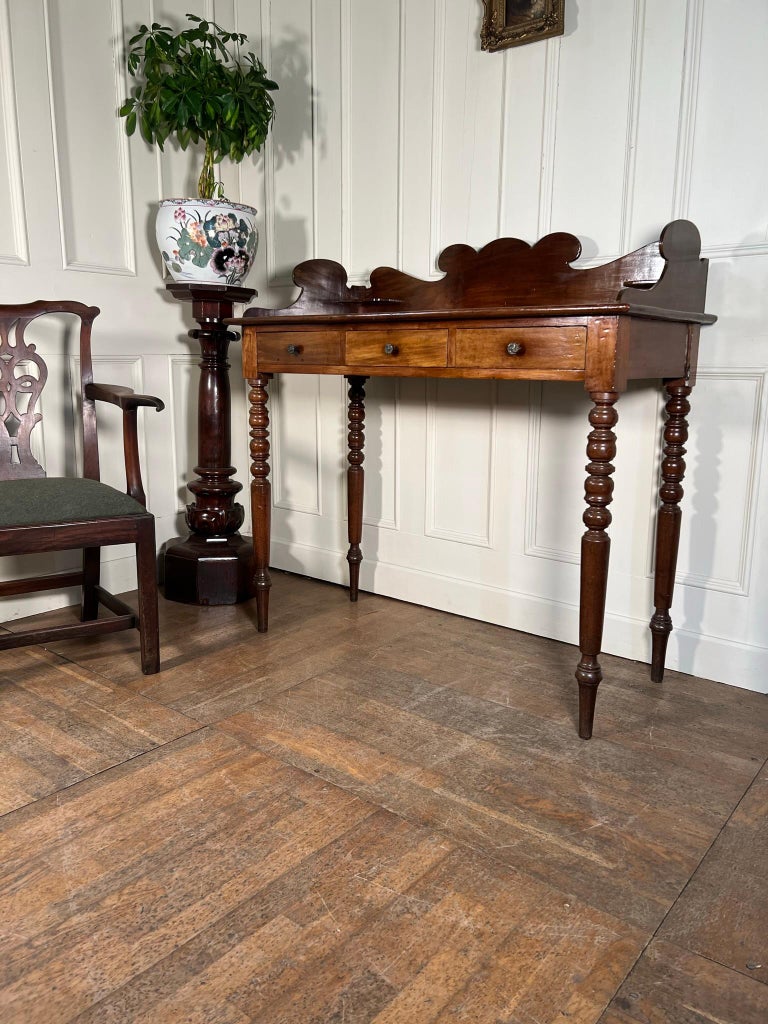 Galleried Mahogany Console Table For Sale at 1stDibs