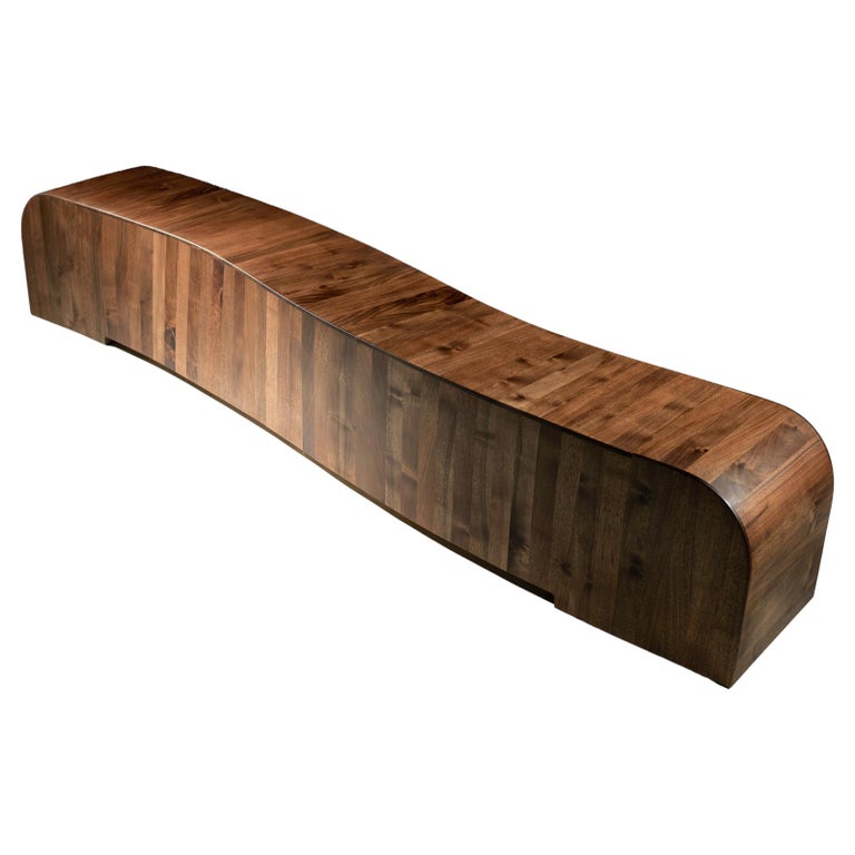 Gallery Bench in Cross Grain English Walnut by Jonathan Field For Sale ...