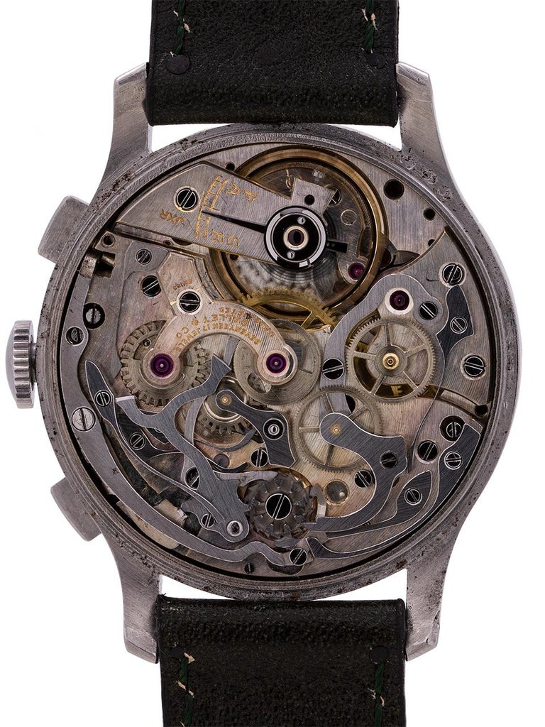 Gallet 3 Registers Chronograph Valjoux 71, circa 1940s For Sale at 1stDibs