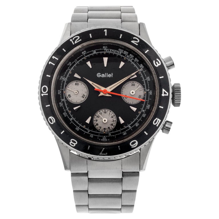 Gallet Chronograph 38mm cal.7736 For Sale at 1stDibs