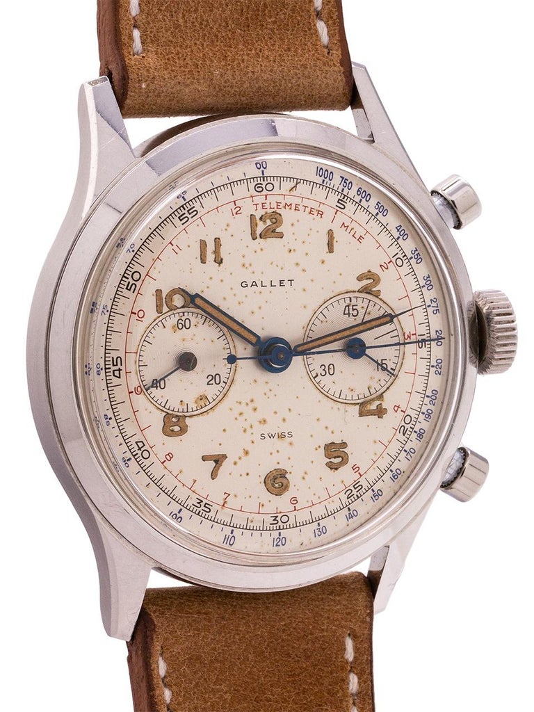 Gallet stainless steel Excelsior Park Chronograph Manual wristwatch ...