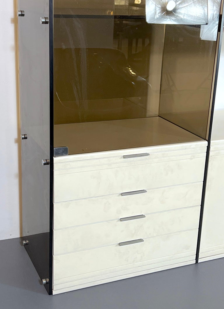 Gallotti and Radice, Smoked Glass and Lacquered Wood Cabinet from 70s ...