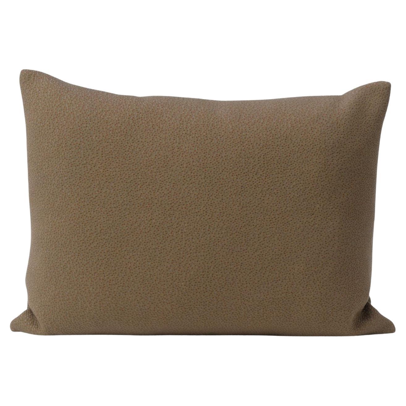 ORMA, Square Natural White and Brown Cotton Cushion For Sale at 1stDibs