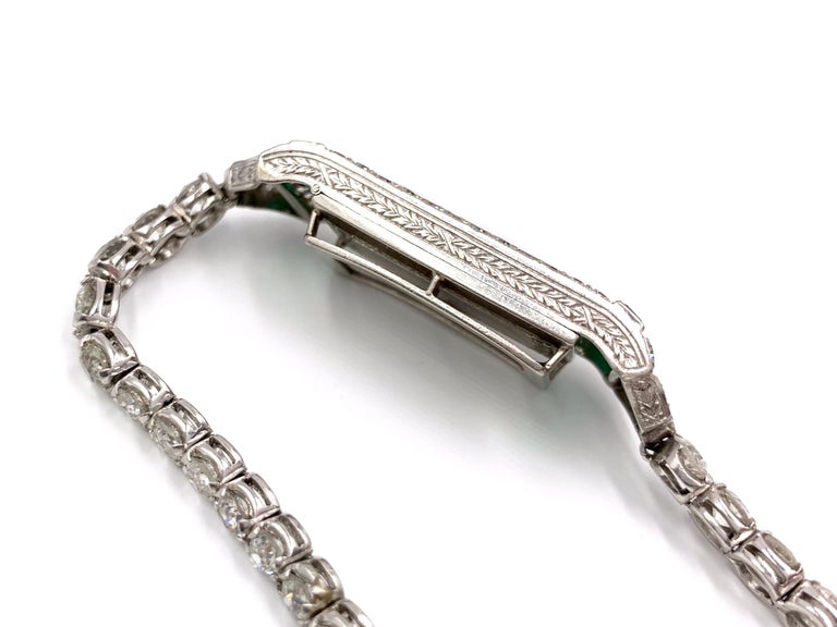 Galt and Bro. Platinum Diamond and Emerald Watch with Patek Philippe ...