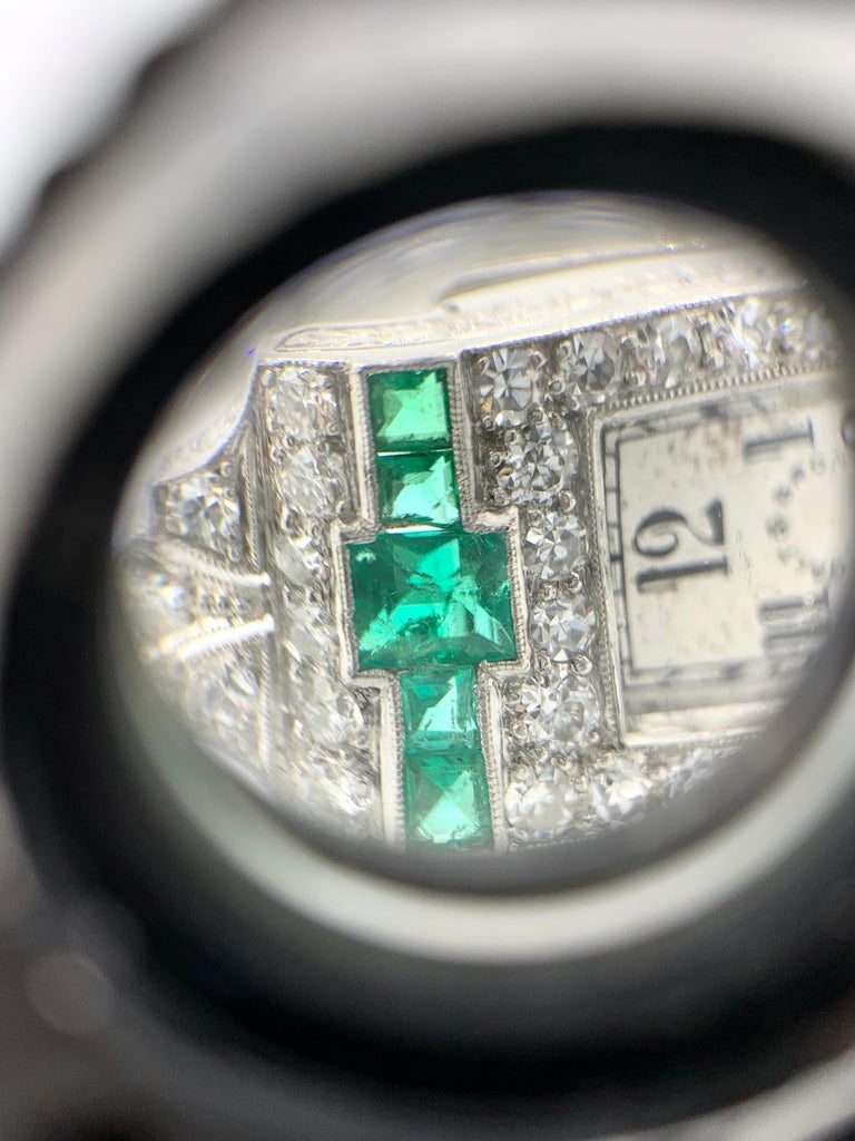 Galt and Bro. Platinum Diamond and Emerald Watch with Patek Philippe ...