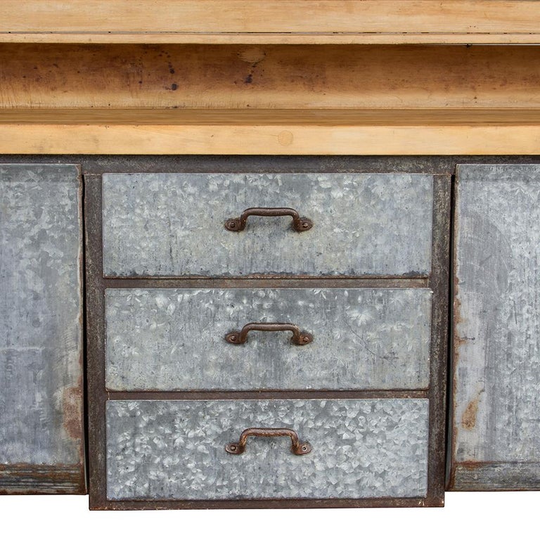 Galvanized Baker's Table at 1stDibs