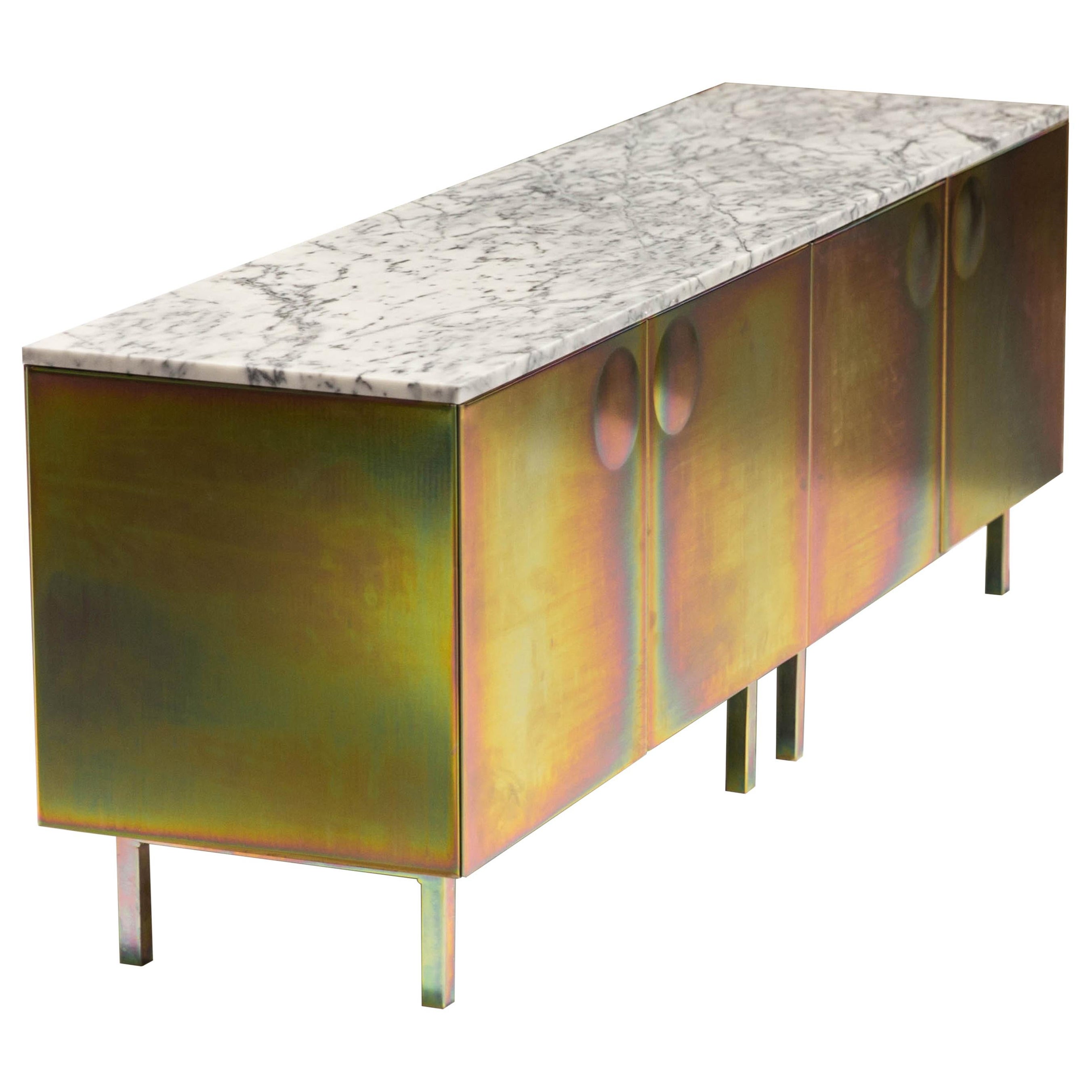 Galvanized Steel and Marble "Bump" Cabinet, Jan Plechac and Henry ...