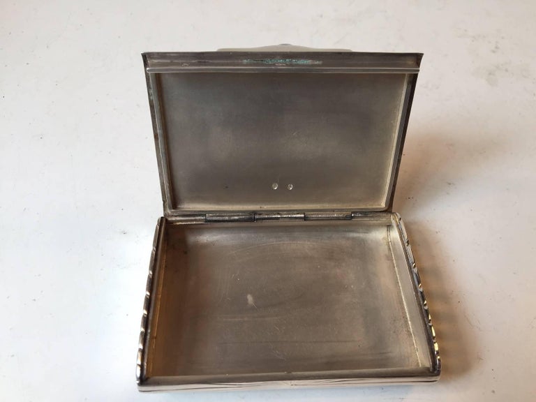 'Gamblers' Art Deco Jeweled Silver and Gold Snuff Box by Jens Sigsgaard ...