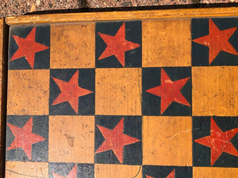 Game Board Chrome Yellow and Red Stars Signed and Dated 1889 For Sale ...