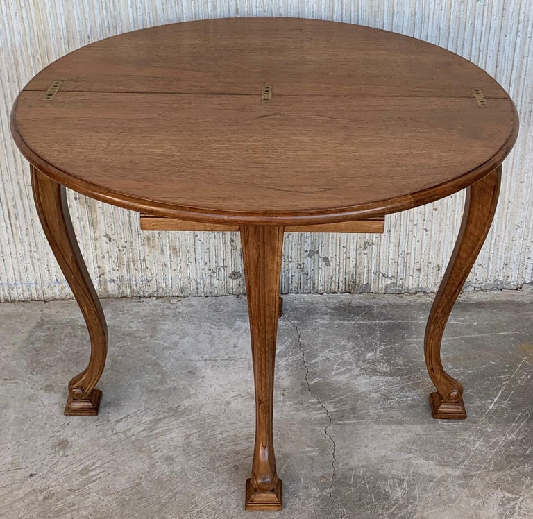 Game Card Demilune Fold over Side Table or Tea Table with Hidden Drawer ...