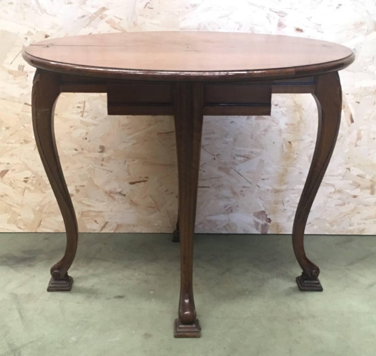 Game Card Demilune Fold over Side Table or Tea Table with Hidden Drawer ...