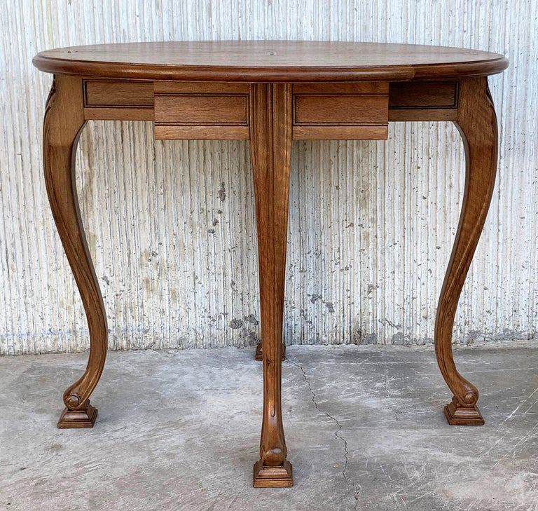 Game Card Demilune Fold over Side Table or Tea Table with Hidden Drawer ...