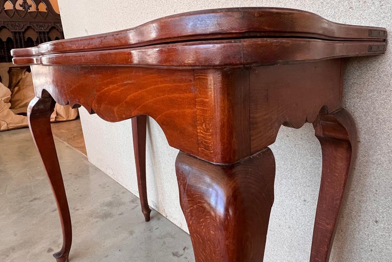 Game Card Fold over Side Table or Tea Table with Hidden Drawer For Sale ...