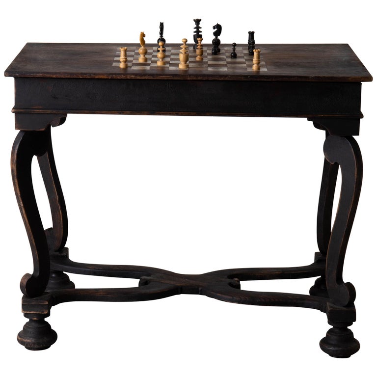 Game Table Swedish with Backgammon and Chess Baroque Period 1650-1750 ...