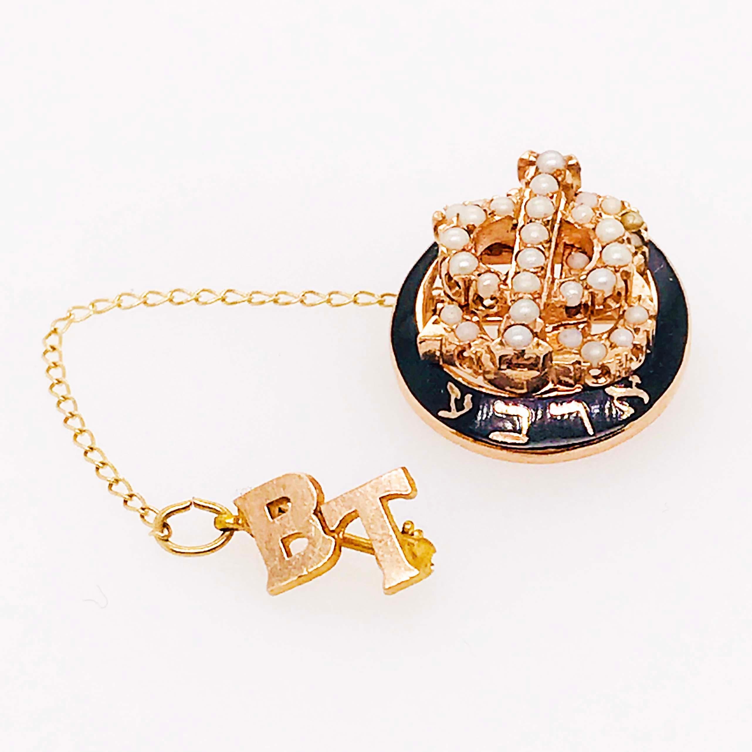 Gamma Phi Beta Sorority Pin CIRCA 1985 with Seed Pearls and Black Enameling For Sale at 1stDibs ...