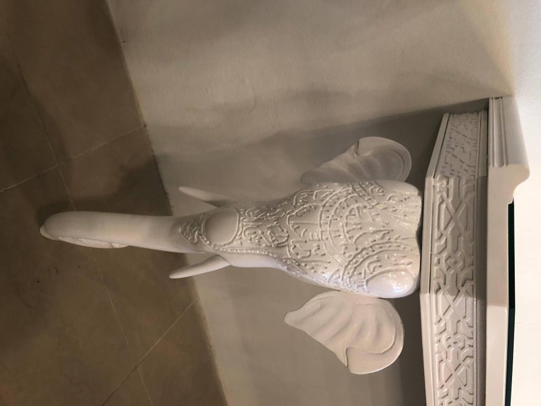 Gampel and Stoll Elephant Wall Console Table Newly Lacquered Fret Glass ...