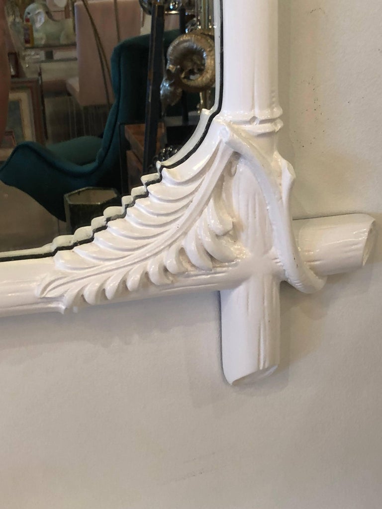 Gampel and Stoll White Lacquered Wall Mirror Faux Bamboo at 1stDibs ...