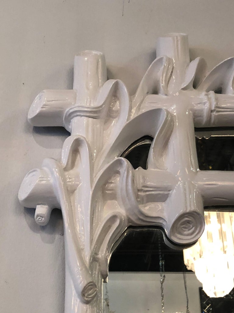 Gampel and Stoll White Lacquered Wall Mirror Faux Bamboo at 1stDibs ...