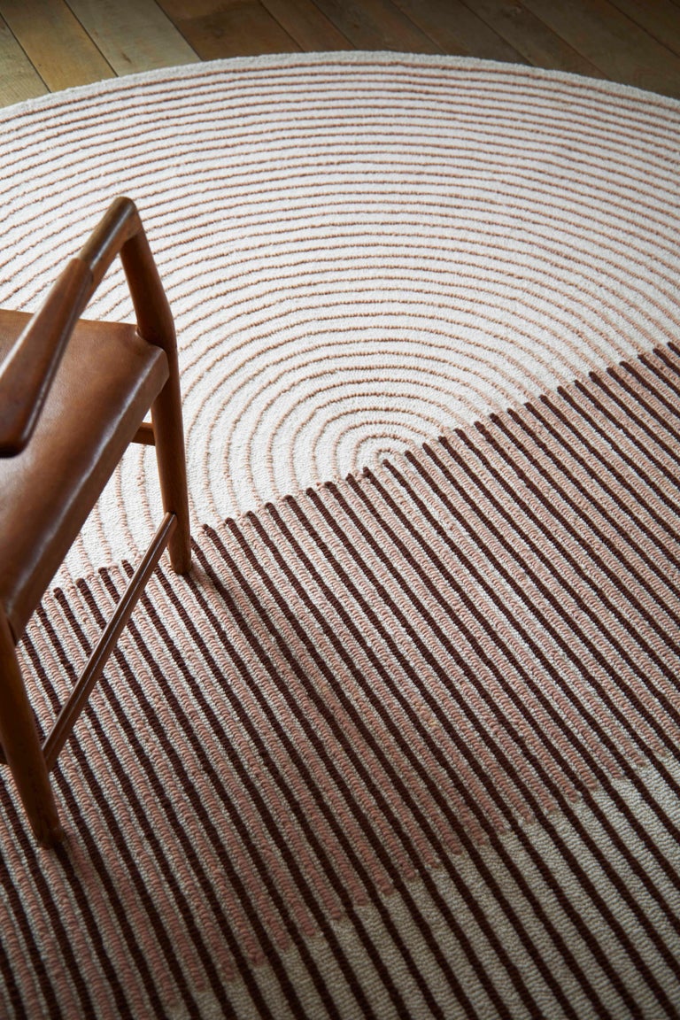 Gan Ply Round Wool Rug in Pink by Mut Design For Sale at 1stDibs